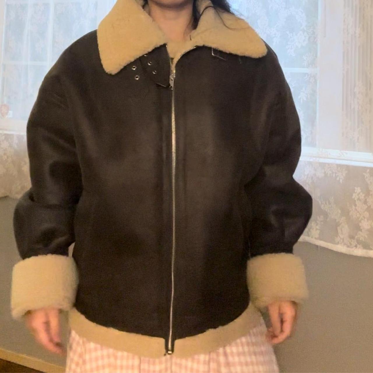 Mango oversized aviator jacket Worn twice - perfect... - Depop