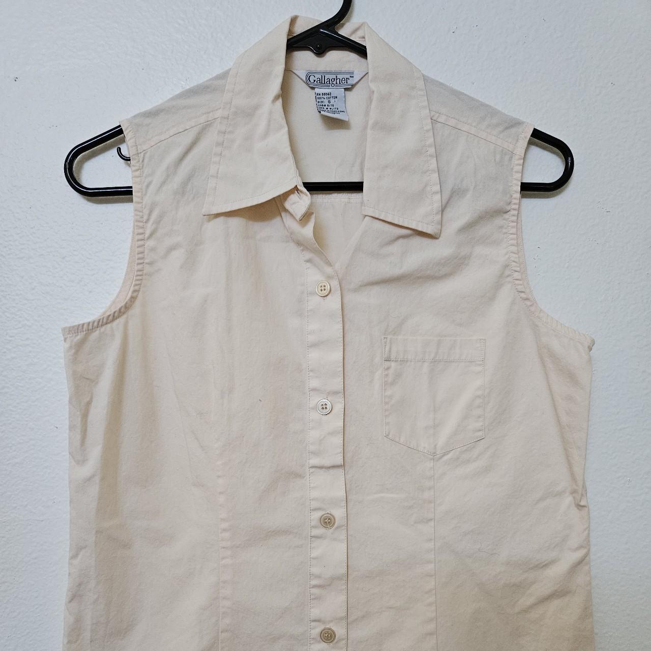 VINTAGE light pink button up blouse 100% cotton Size S - Depop