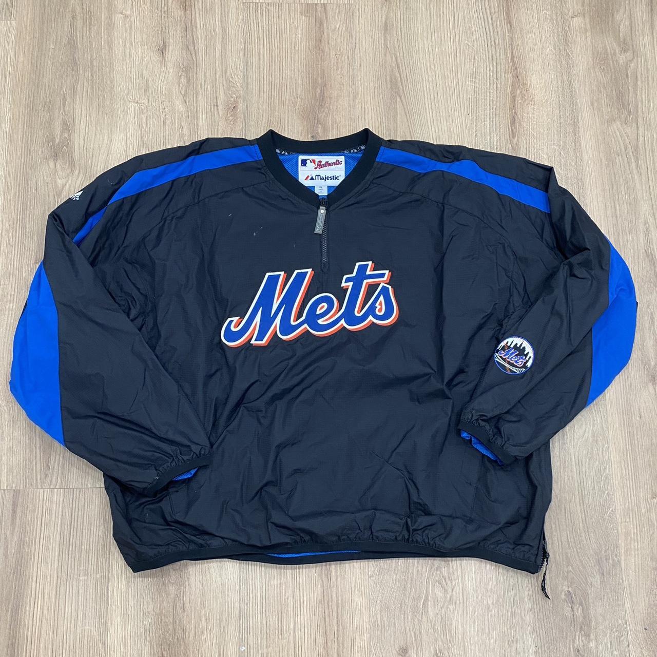 New York Mets Majestic black & blue windbreaker... | Depop