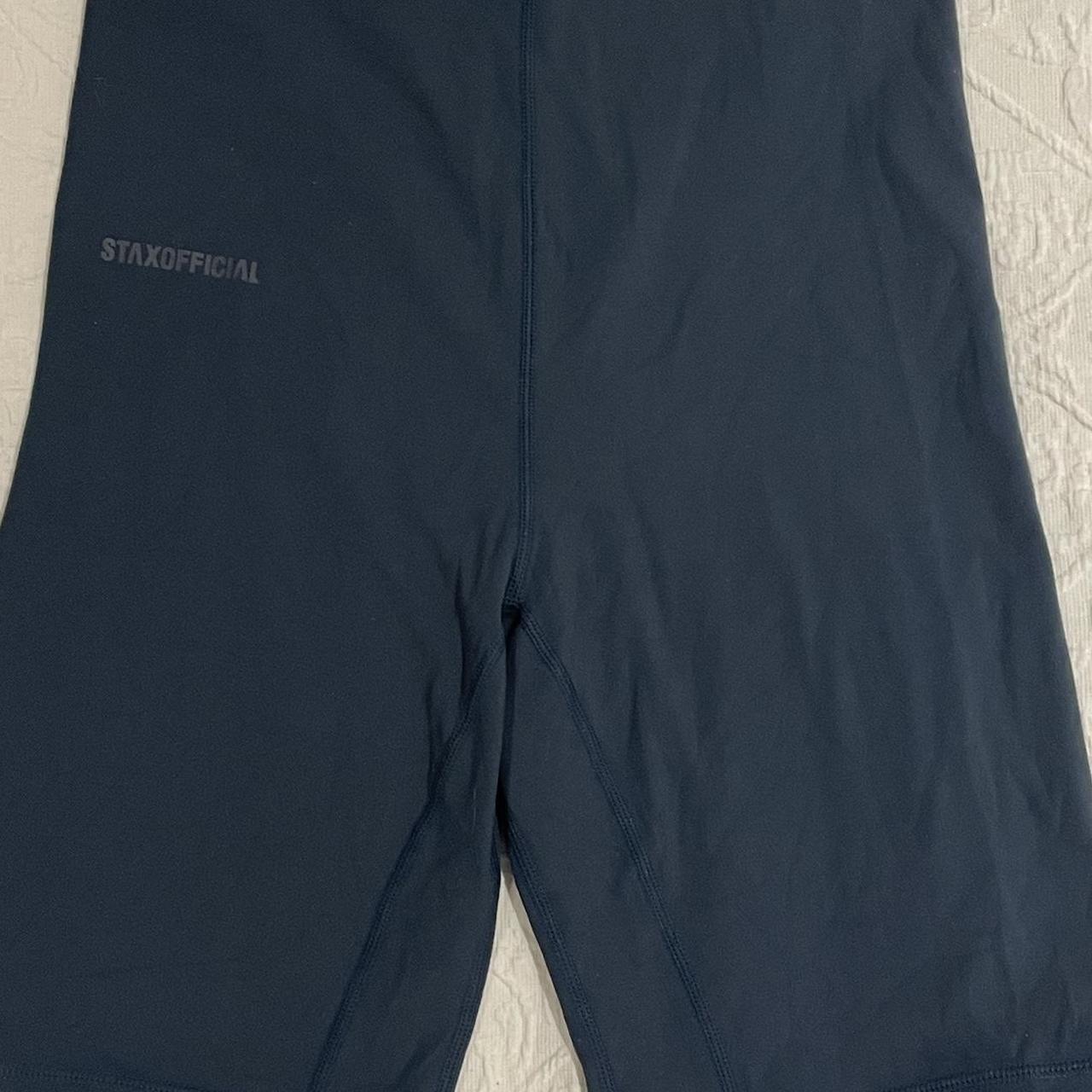 STAX official AW steel/navy bike shorts. never worn,... - Depop
