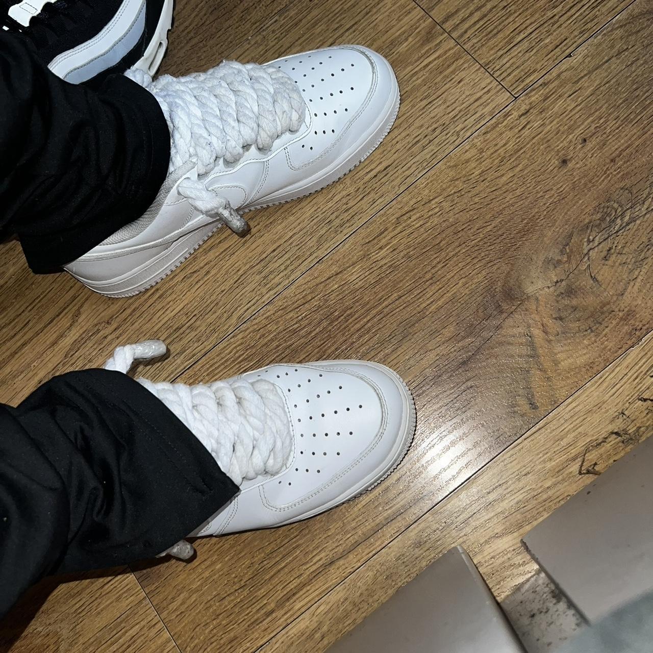 Nike Airforce 1 Thick Rope lace Size 8 Real good... - Depop