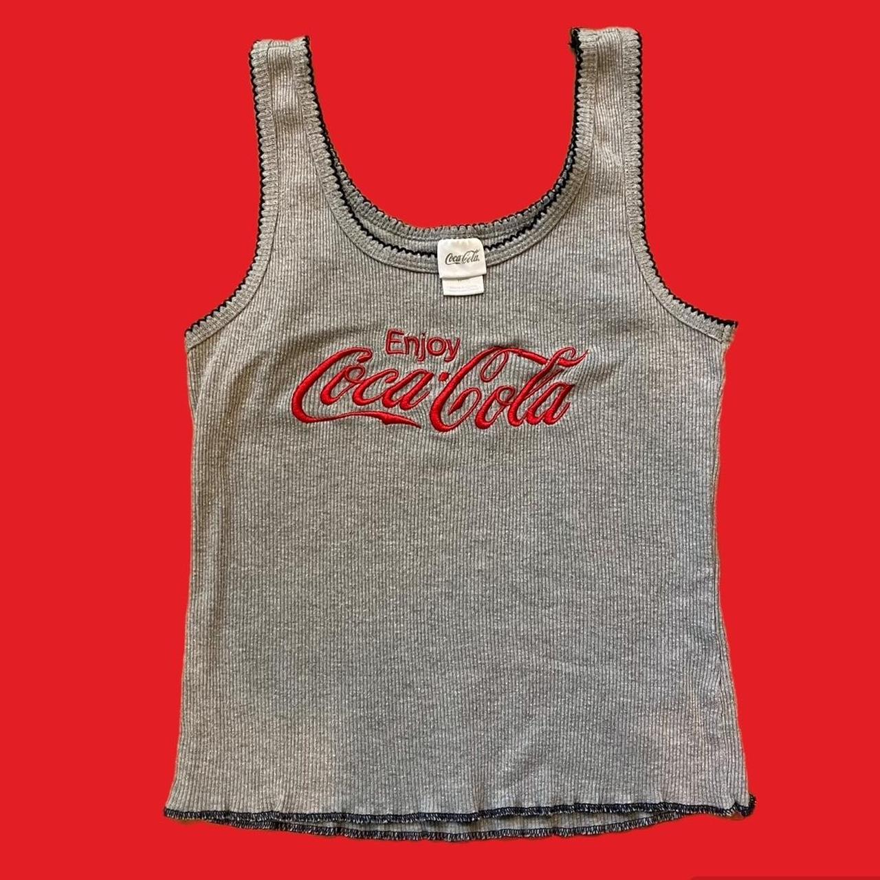 Coca-Cola Women's Grey Crop-top | Depop