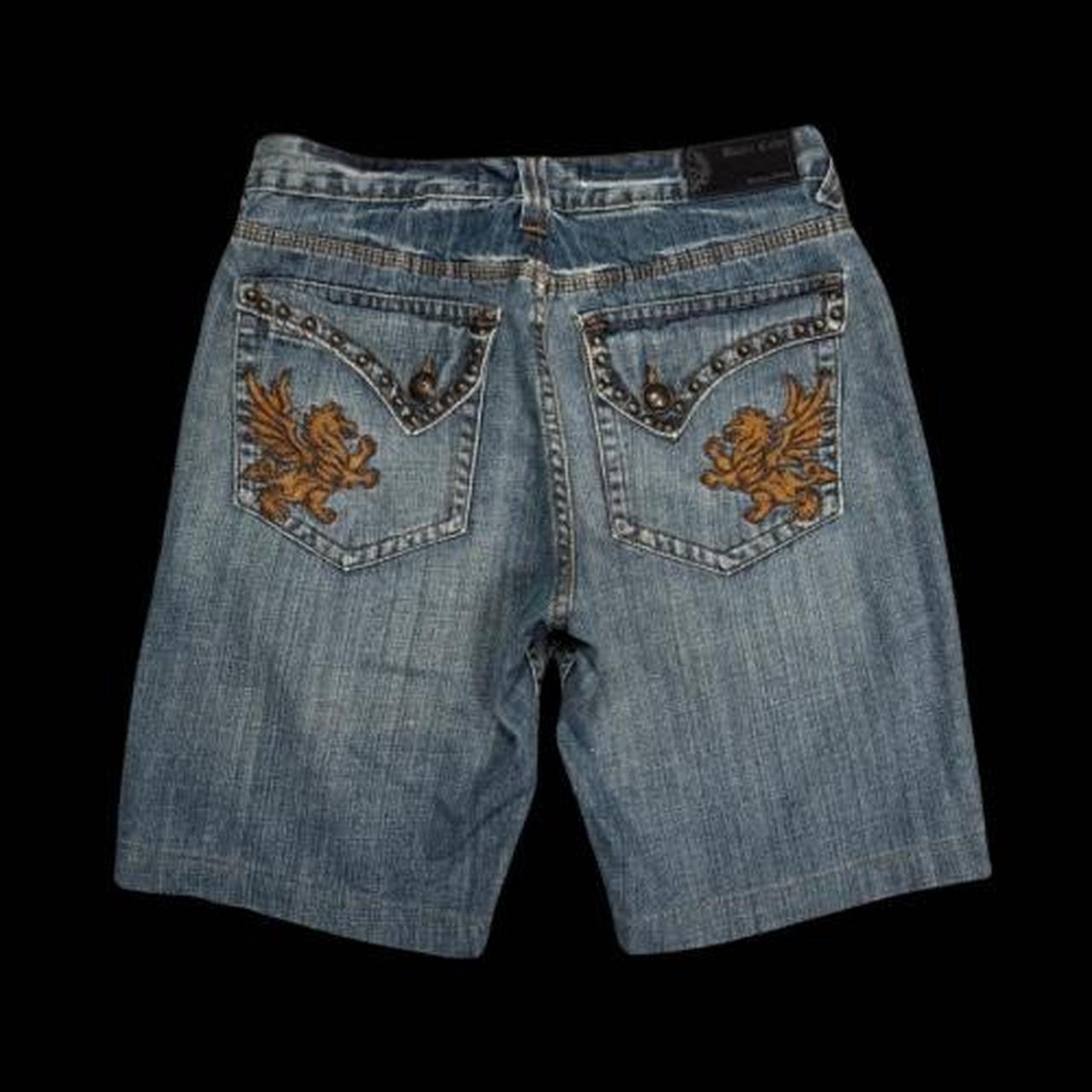 Men’s Basic Code Embroidered Hip Hop Graphic Denim... | Depop