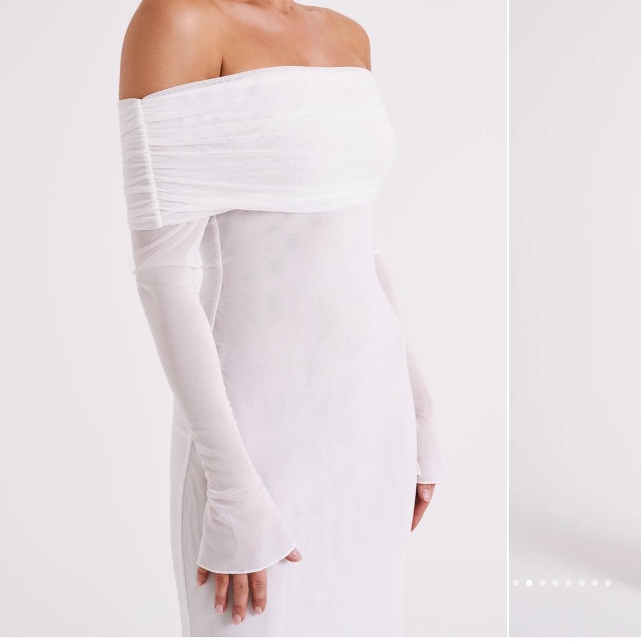Meshki Off Shoulder Mesh Maxi Dress • worn once •... - Depop