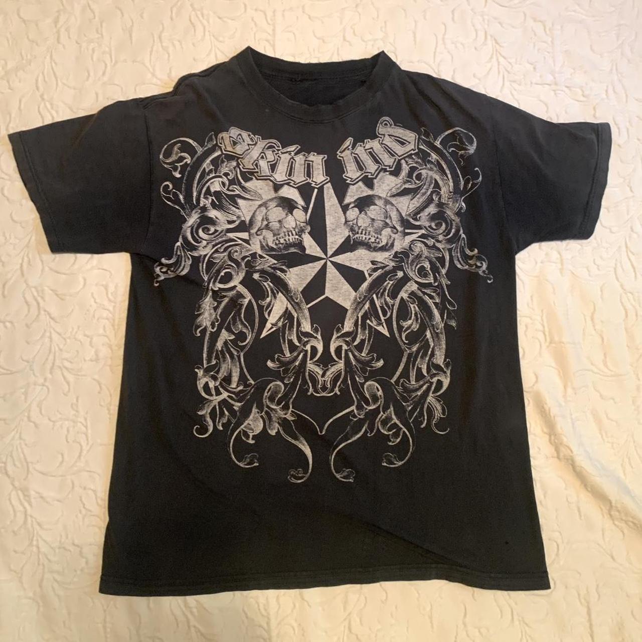 s!ck y2k skull&star tee no tag but fits... - Depop