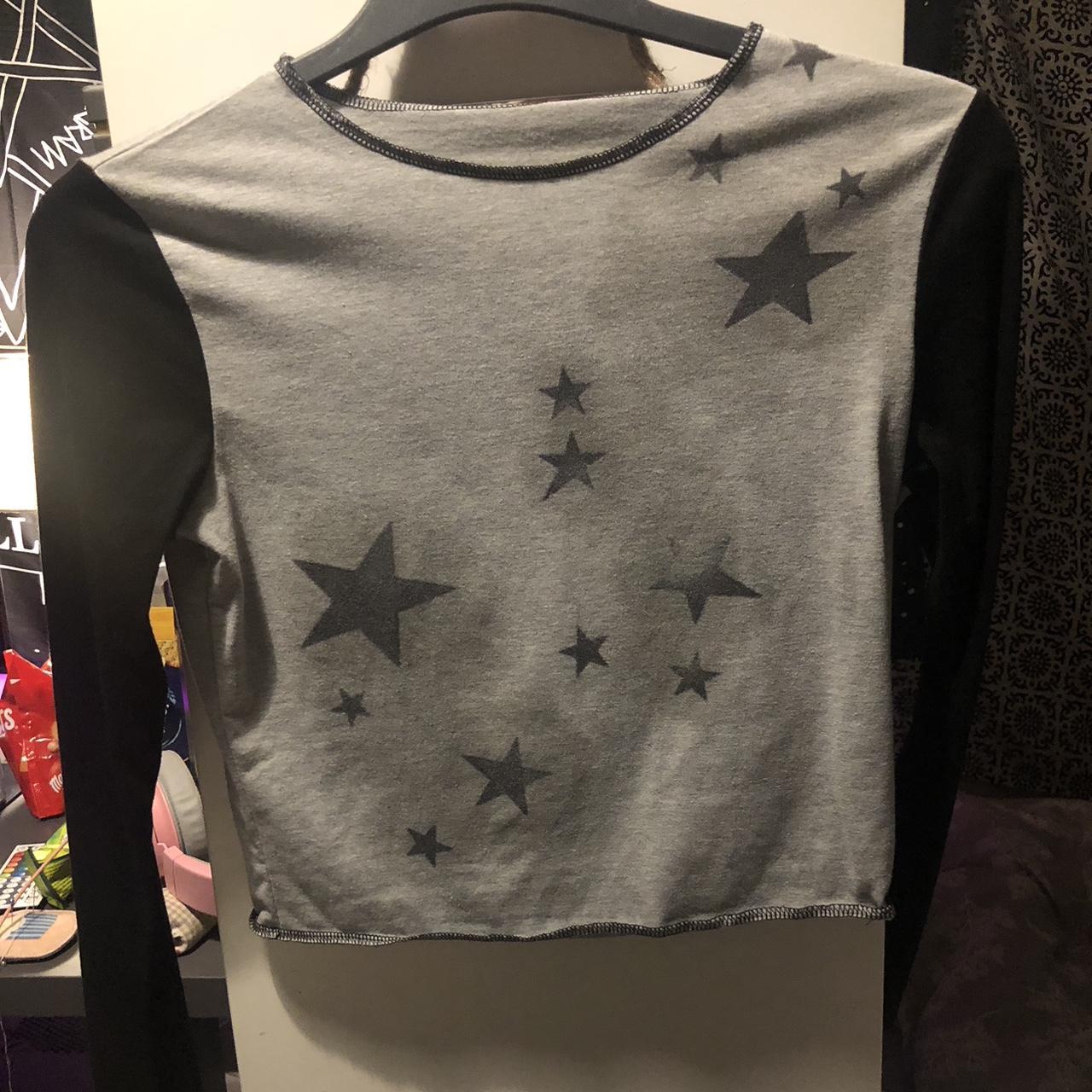 Black and grey star top been worn a few times Size... - Depop