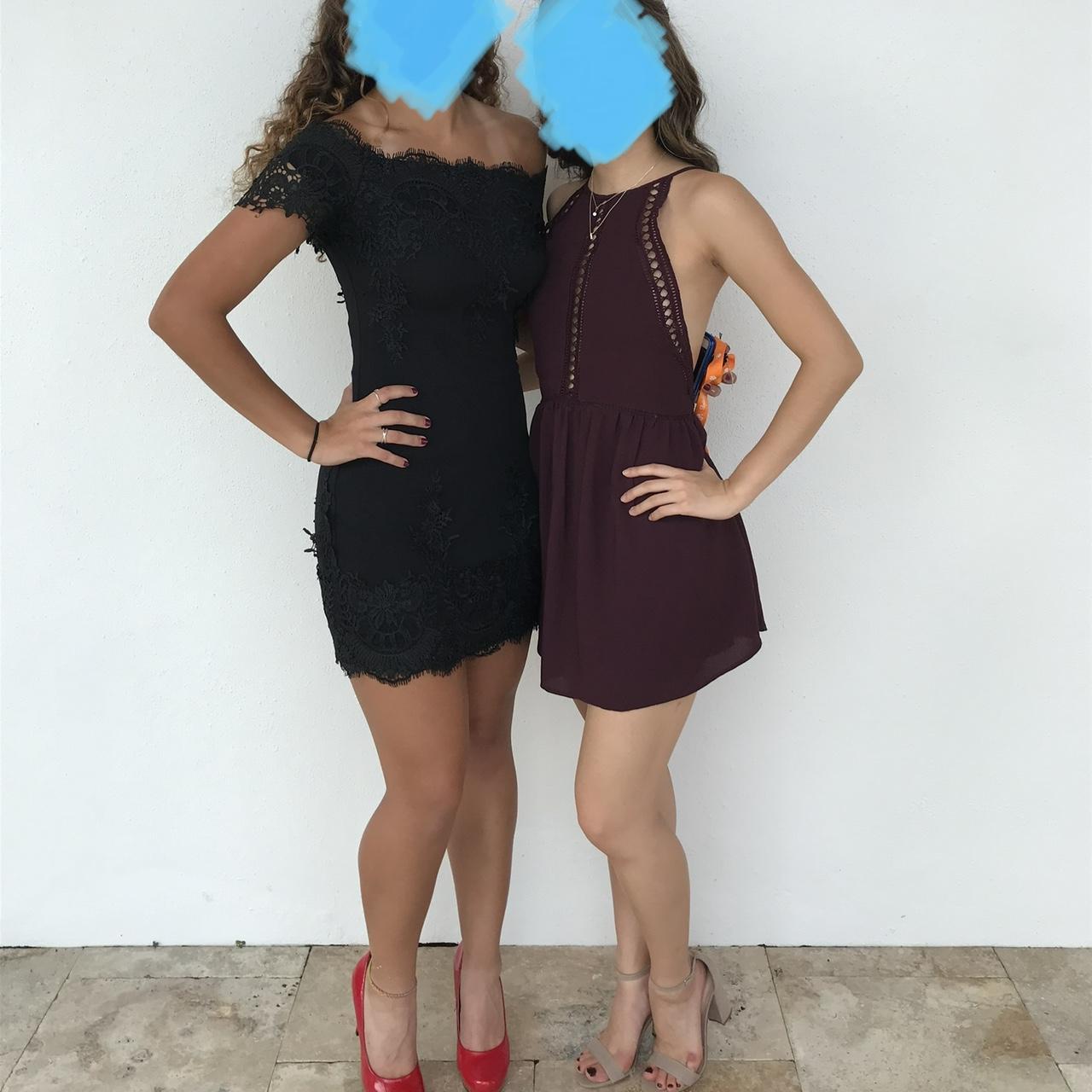 Maroon backless mini dress, was a homecoming dress.... - Depop