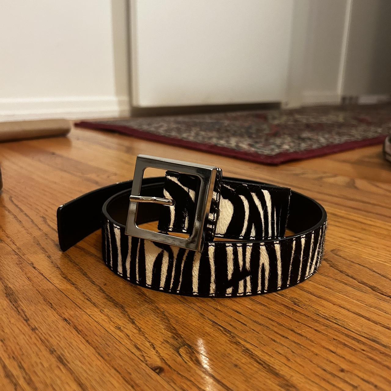 Genuine Leather Zebra Print Belt ☆ Size: Medium... - Depop