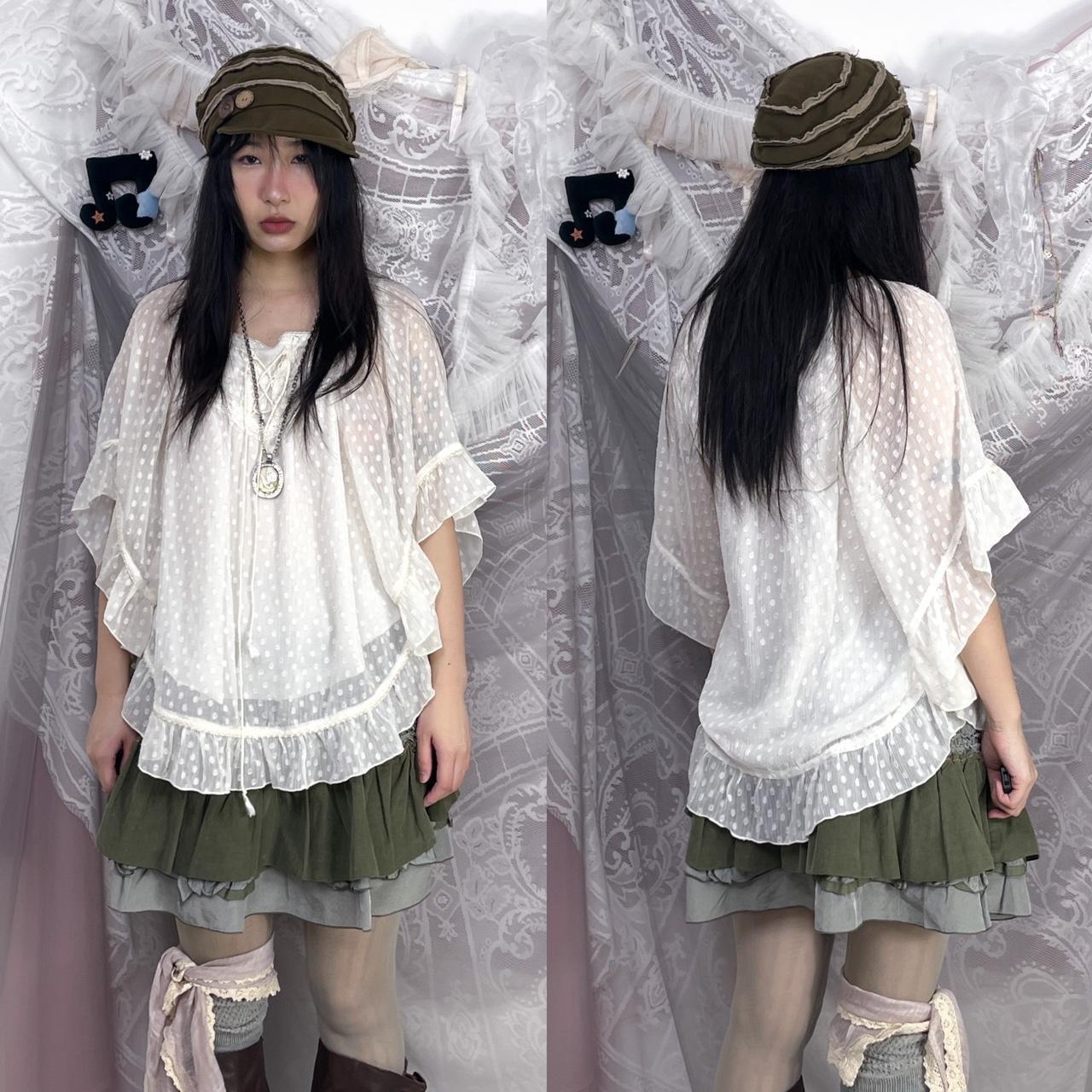 boho fairy pixiecore mori kei sheer flared sleeves... - Depop