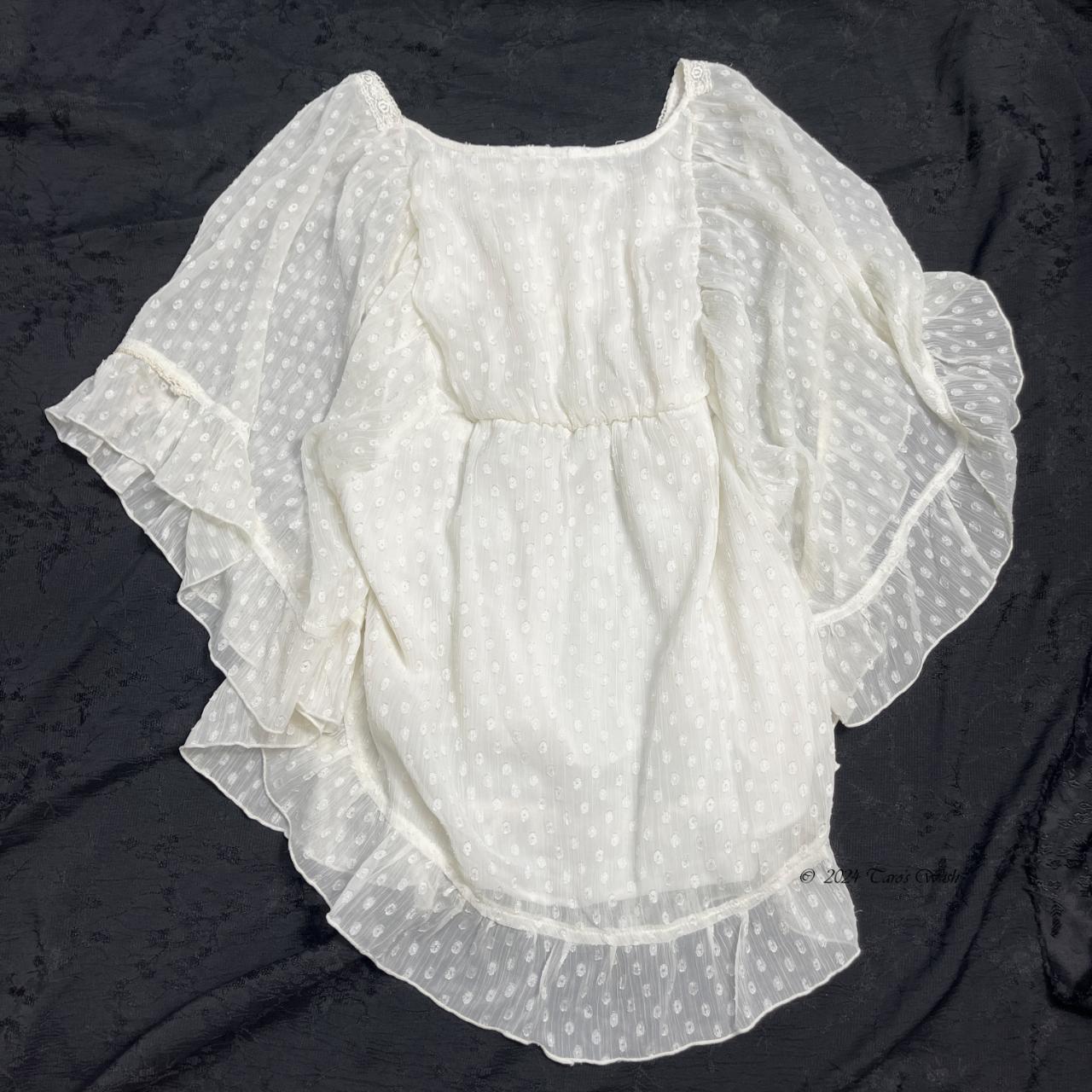 boho fairy pixiecore mori kei sheer flared sleeves... - Depop