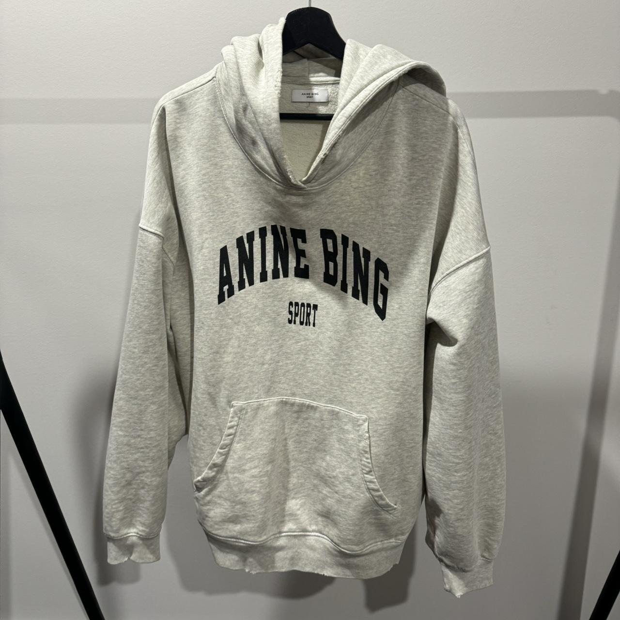 Anine Bing Sport Hoodie Grey • Size Large (Unisex,... - Depop