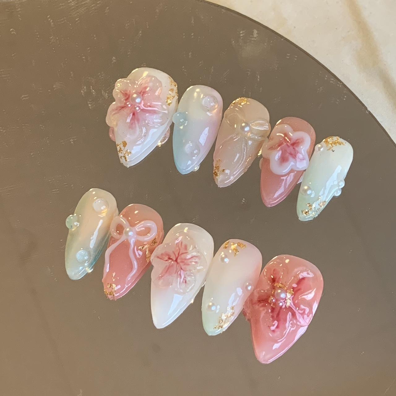 3d flower nails ! - all colours (blush and... - Depop