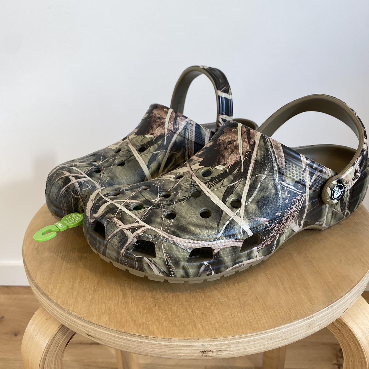 CROCS x REAL TREE realistic camo slip-ons. New,... - Depop