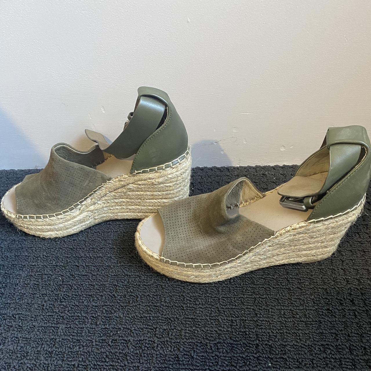 Wittner Suede Khaki Wedges with ankle strap New... - Depop