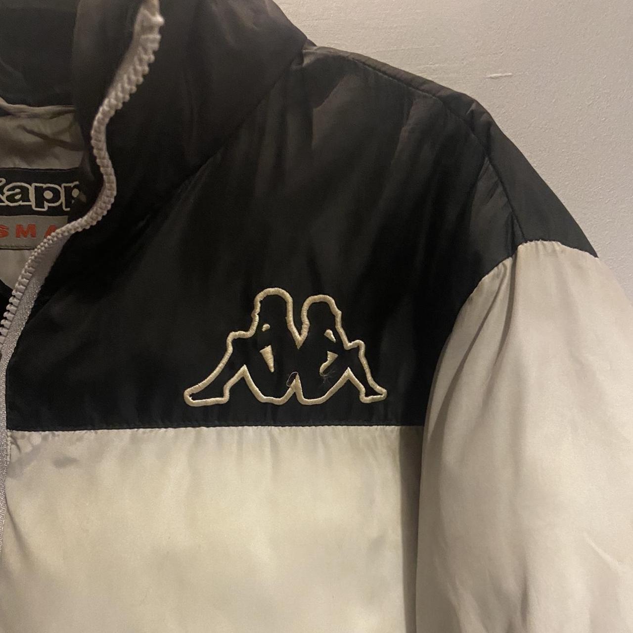 Grey and black kappa puffer jacket. Worn but still... - Depop