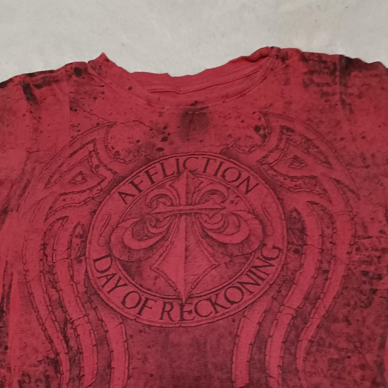 Affliction mma 2024 top size S Red with all over... - Depop
