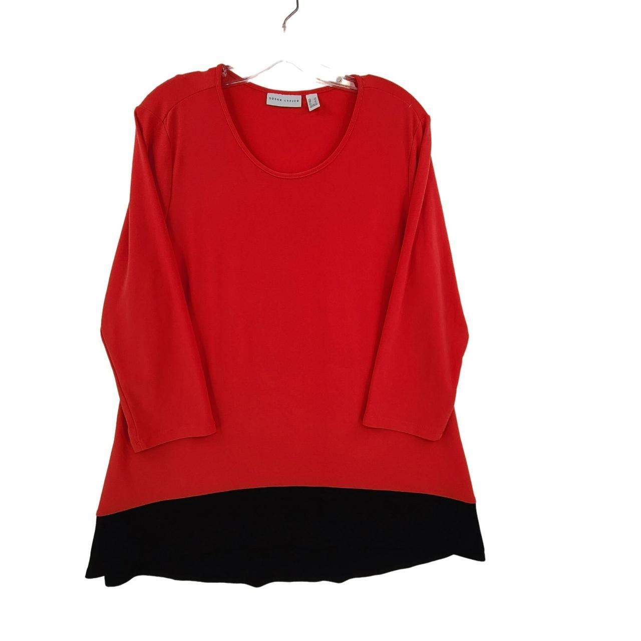 Susan Graver Womens Long Sleeve Top Pink And Black Depop