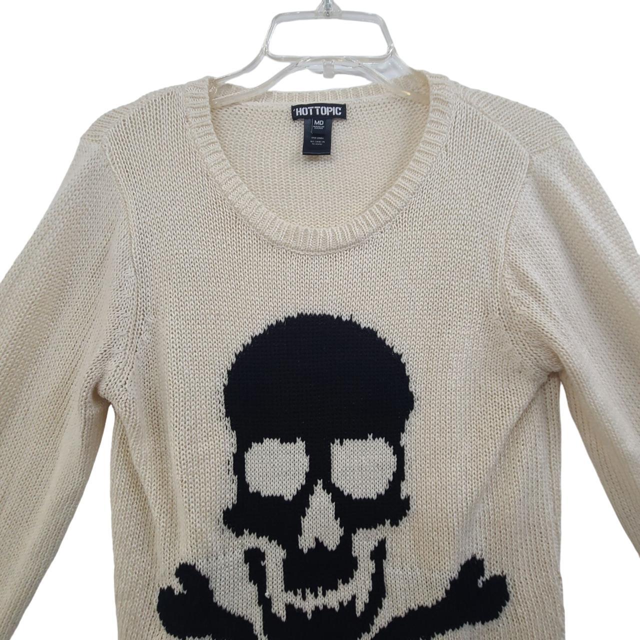 Hot Topic Skull & Crossbones Distressed knit... - Depop
