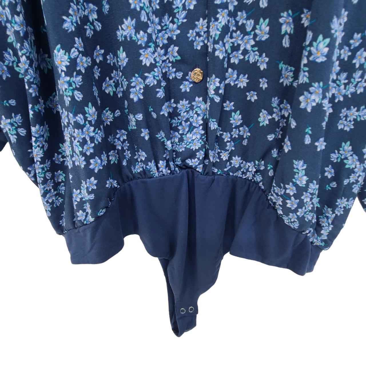 Draper James RSVP Blue Floral Long Ruffled Sleeve... - Depop