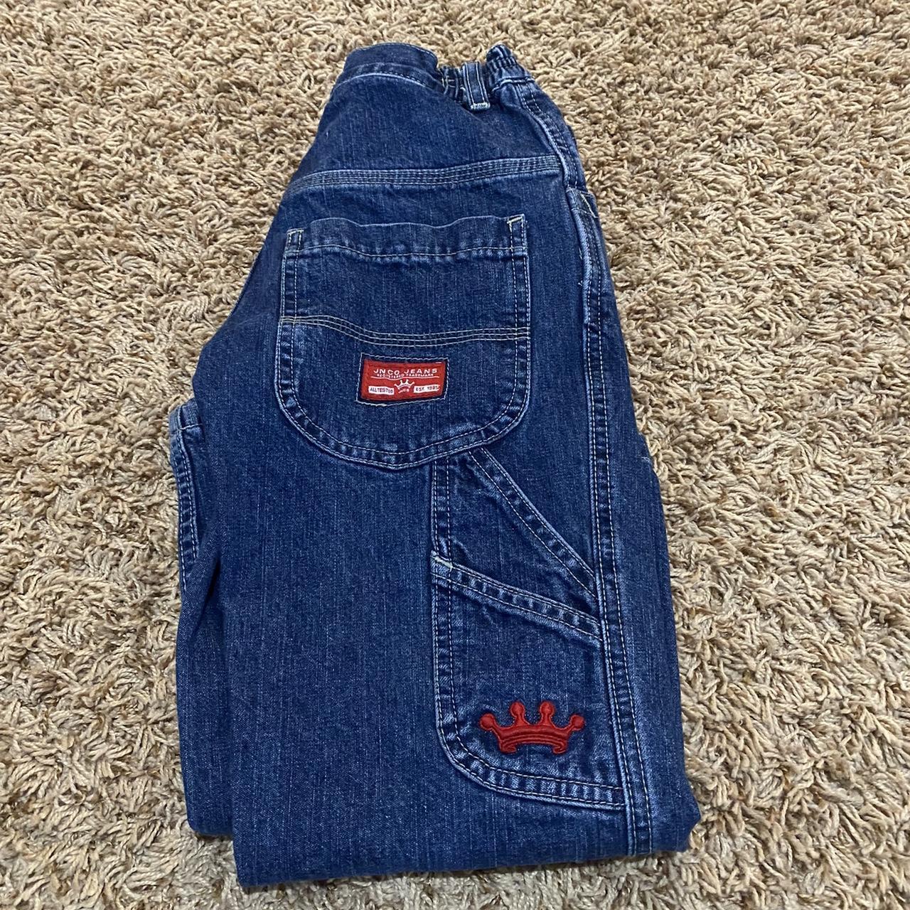 Vintage JNCO kids blue carpenter jeans with an... - Depop