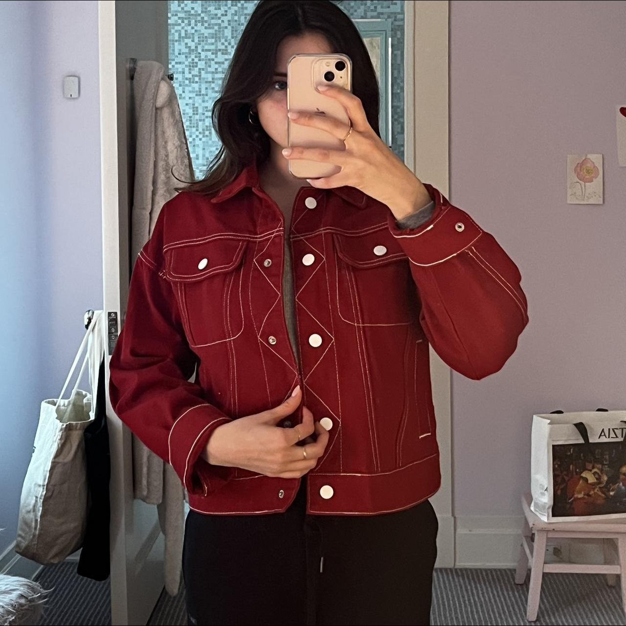 Red denim jacket Not Levi’s but the brand is unnamed - Depop