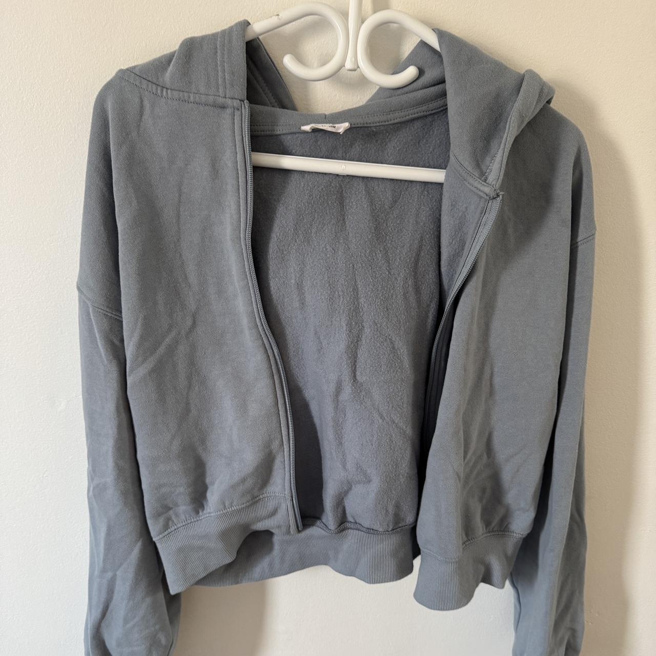 Ardene, size small Light blue cropped zip-up hoodie... | Depop