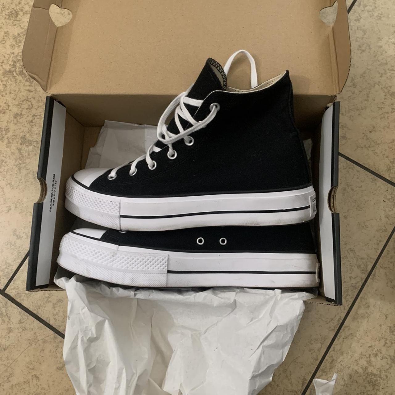 READ BIO ! Platform black and white converse Mens... - Depop