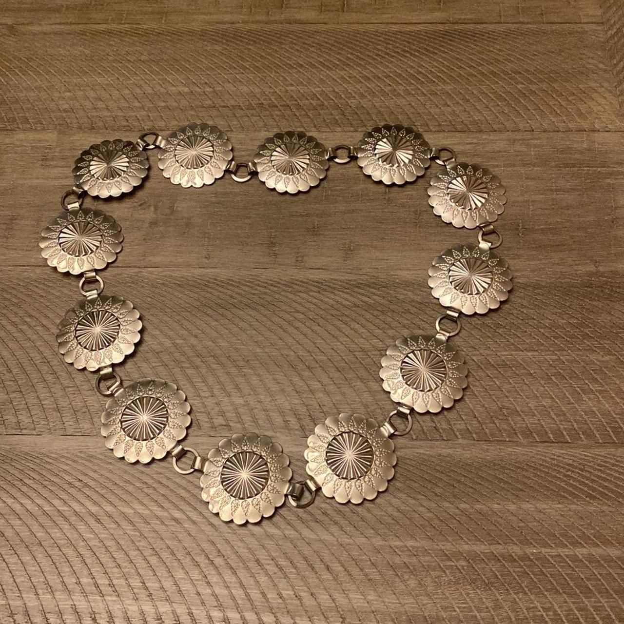 Vintage Silver Conch Metal Belt Used - Great... | Depop