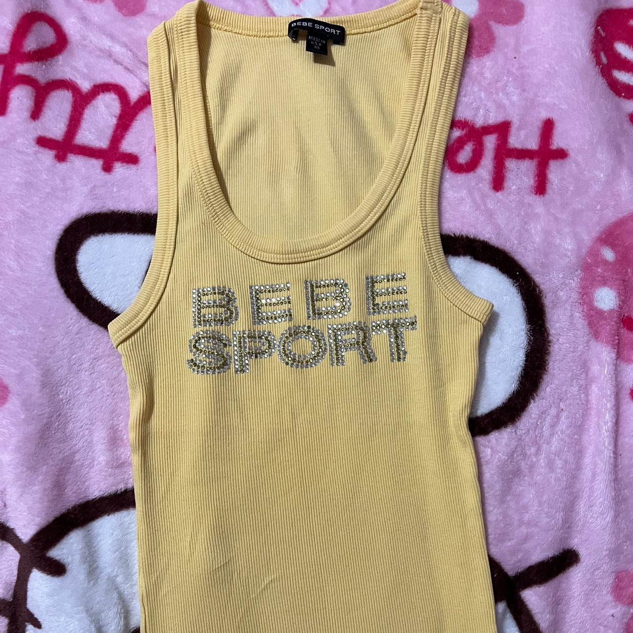 Bebe Women's Yellow and Cream Vest | Depop