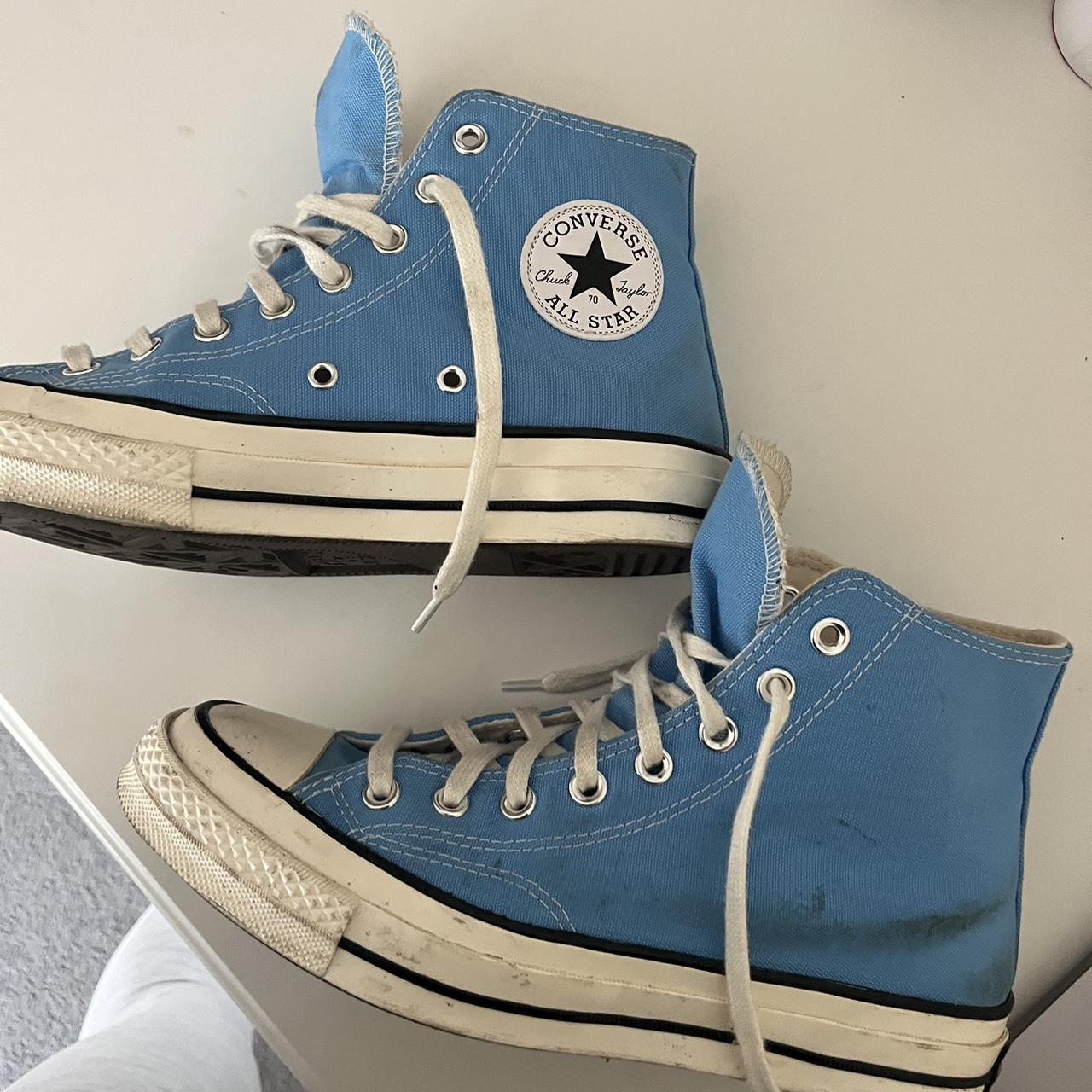 Blue High Top Converse Chuck 70 high sneaker Size... - Depop
