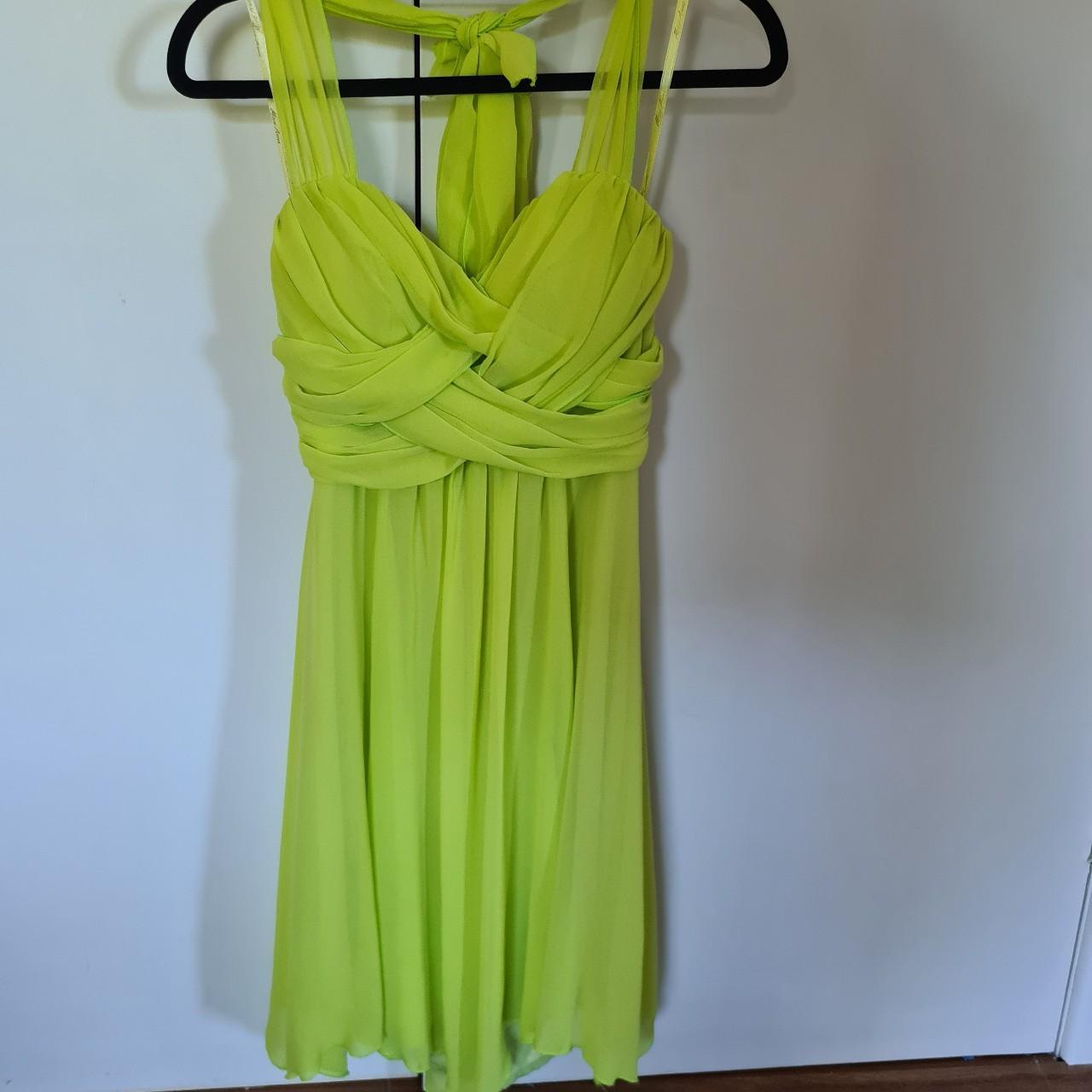 Flowy lime green mini dress 😍 Perfect for going out... | Depop