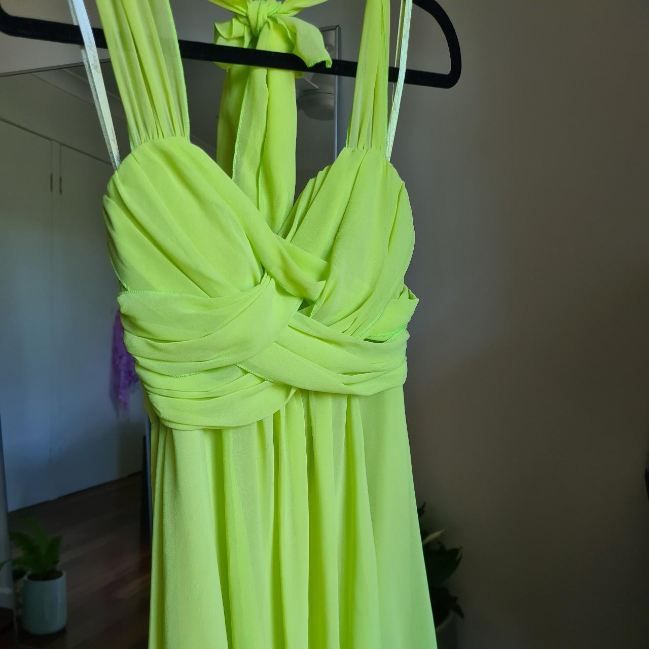 Flowy lime green mini dress 😍 Perfect for going out... | Depop