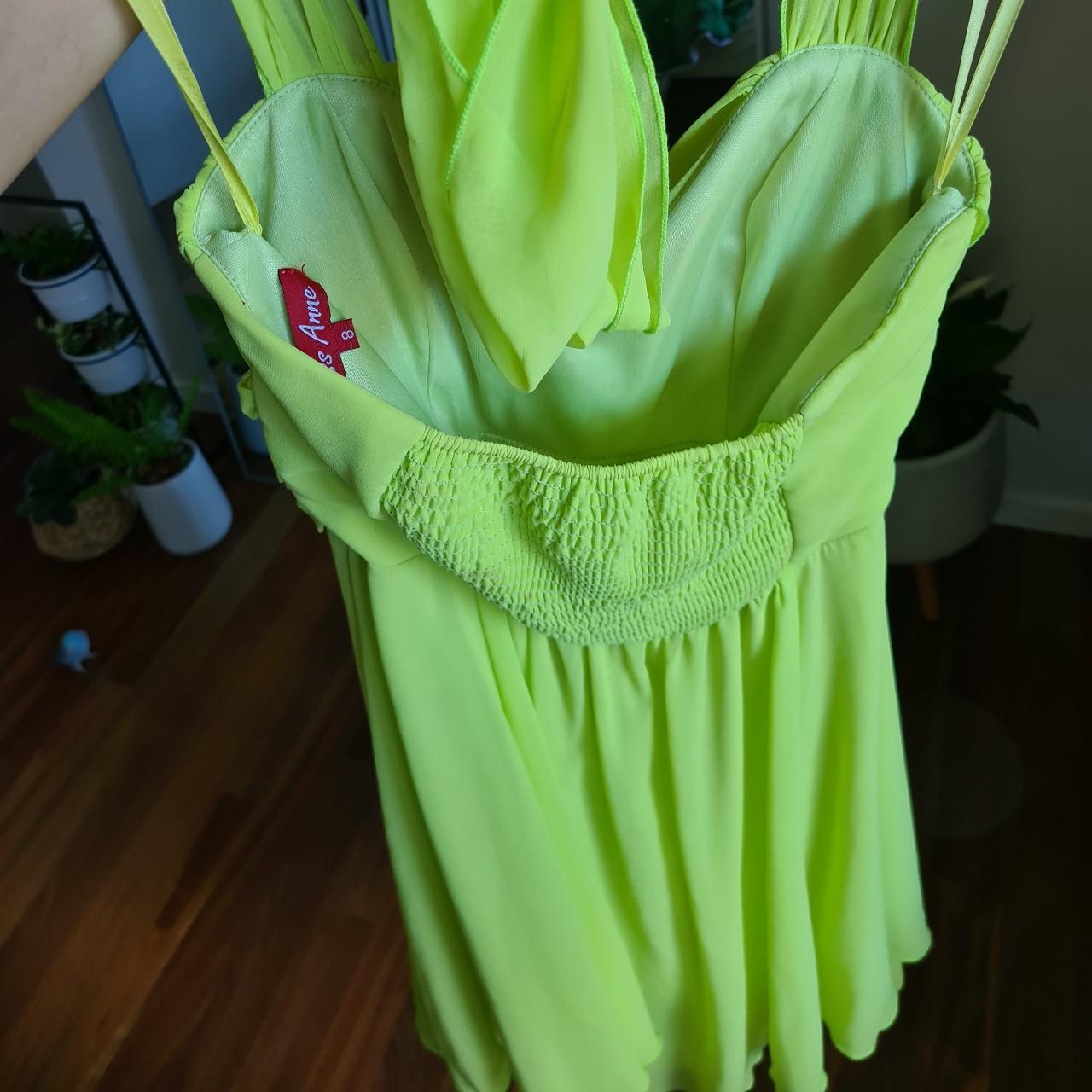 Flowy lime green mini dress 😍 Perfect for going out... | Depop