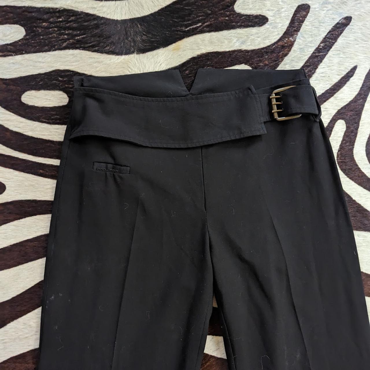 Black Designer Cop Copine Pants Built in Belt Brand:... | Depop
