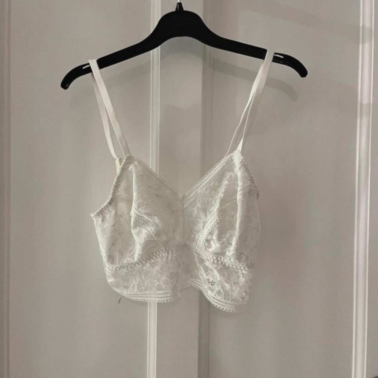 Small white lace top, So cute Only worn a few times... - Depop