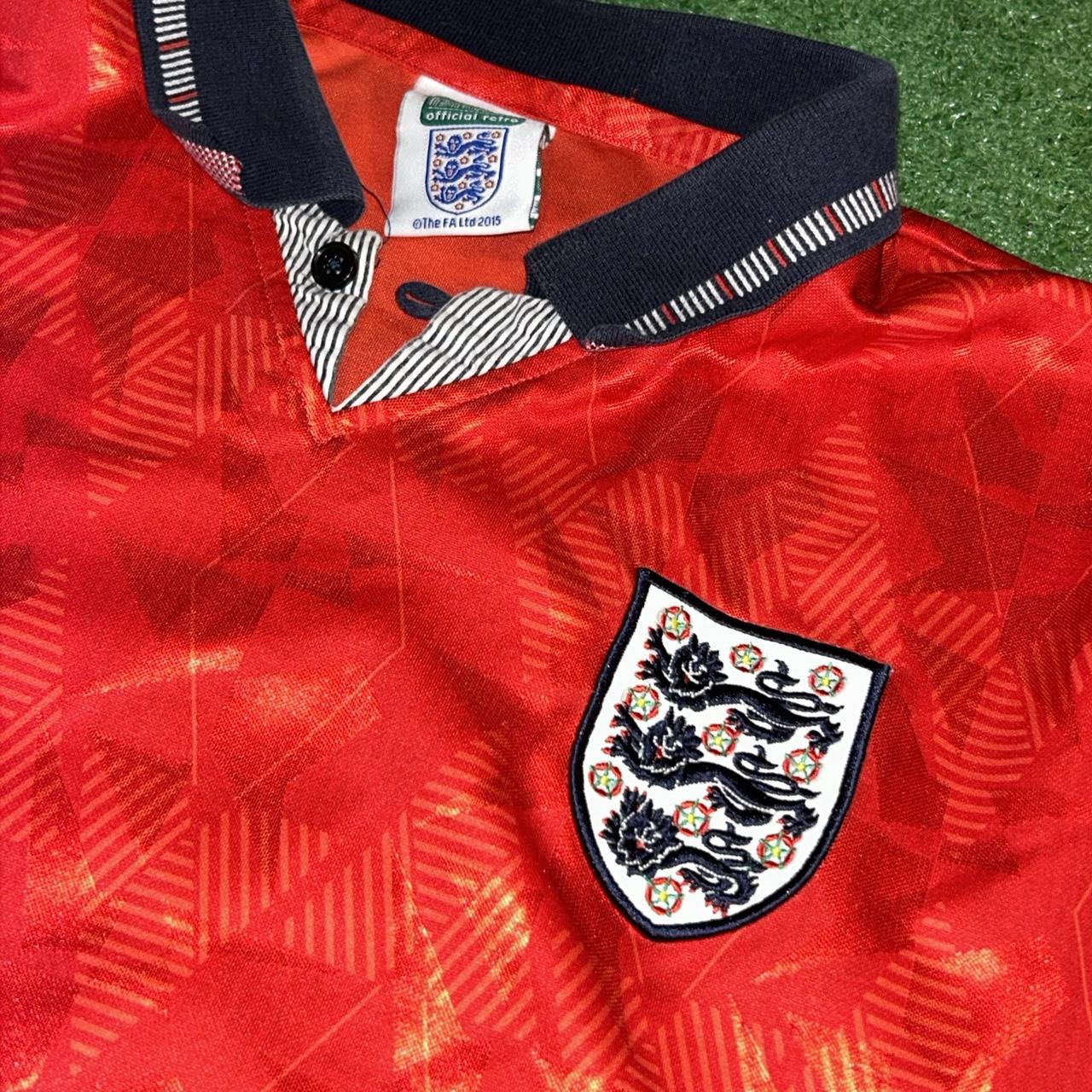 Score Draw Official Retro England Soccer Jersey -... - Depop