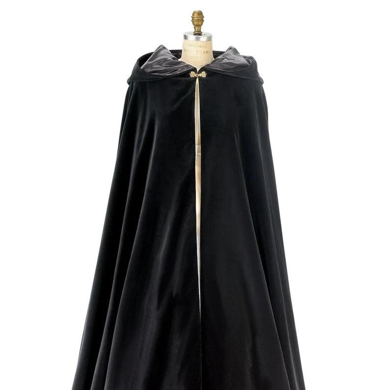 Luxurious cloak made in Black Velvet lined... | Depop