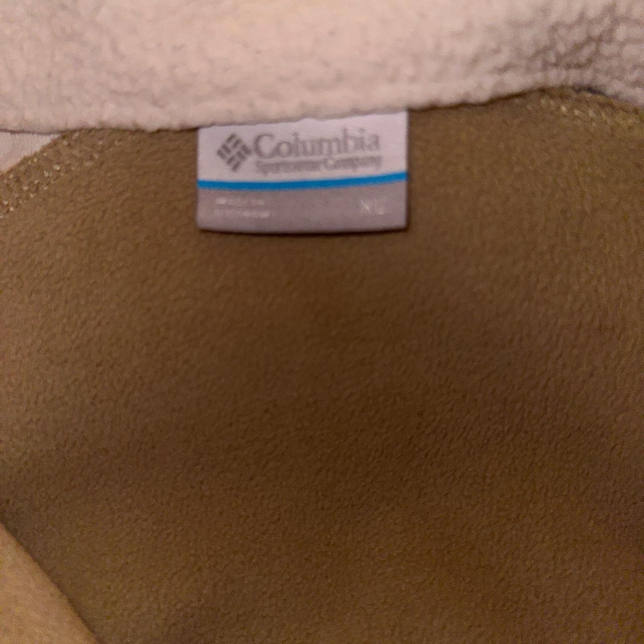 Taupe fuzzy Columbia jacket - Depop