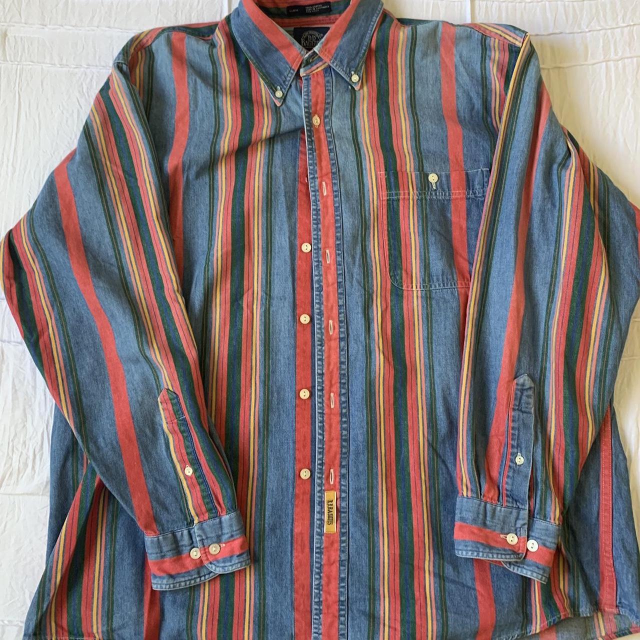 vintage men’s striped button up - Depop