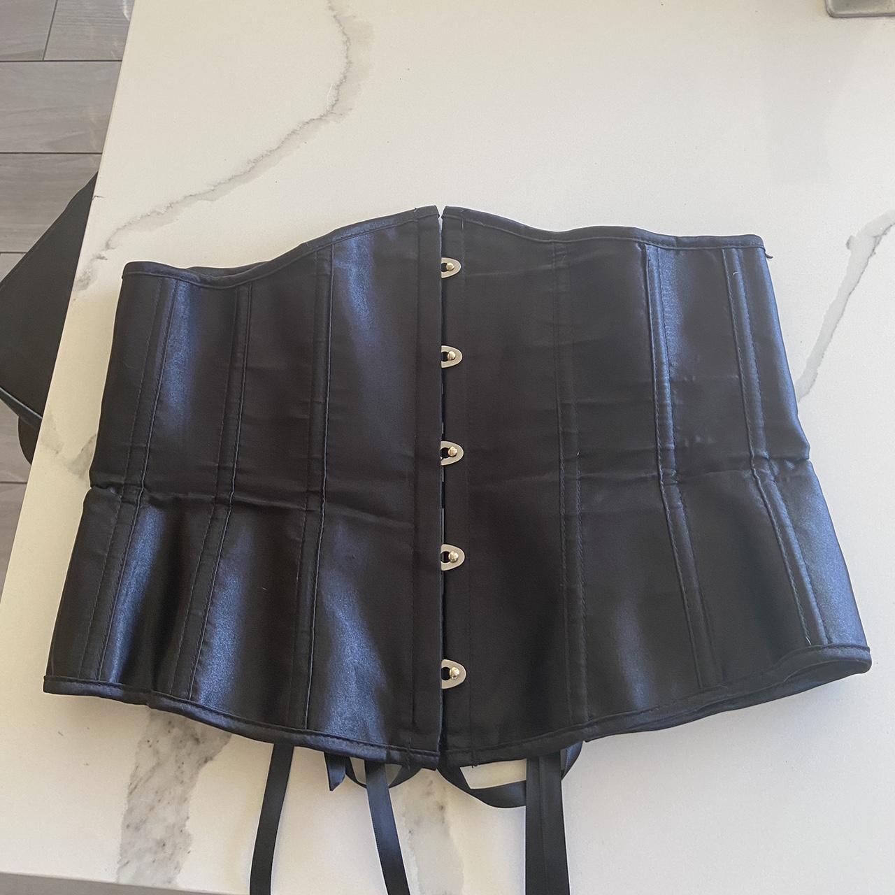 Amazon black underbust corset, Medium Quite a bit... - Depop