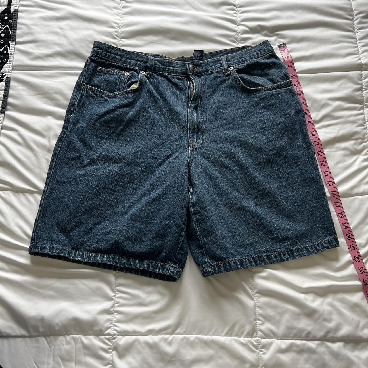 Bugle Boy Men's Blue and Navy Shorts | Depop
