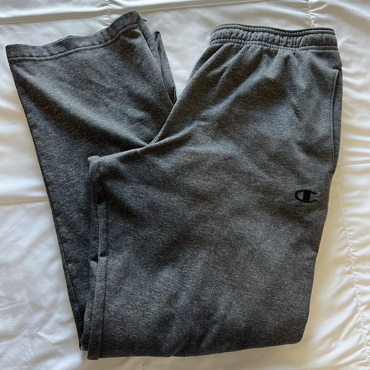 Vintage dark grey baggy champion embroidered... - Depop