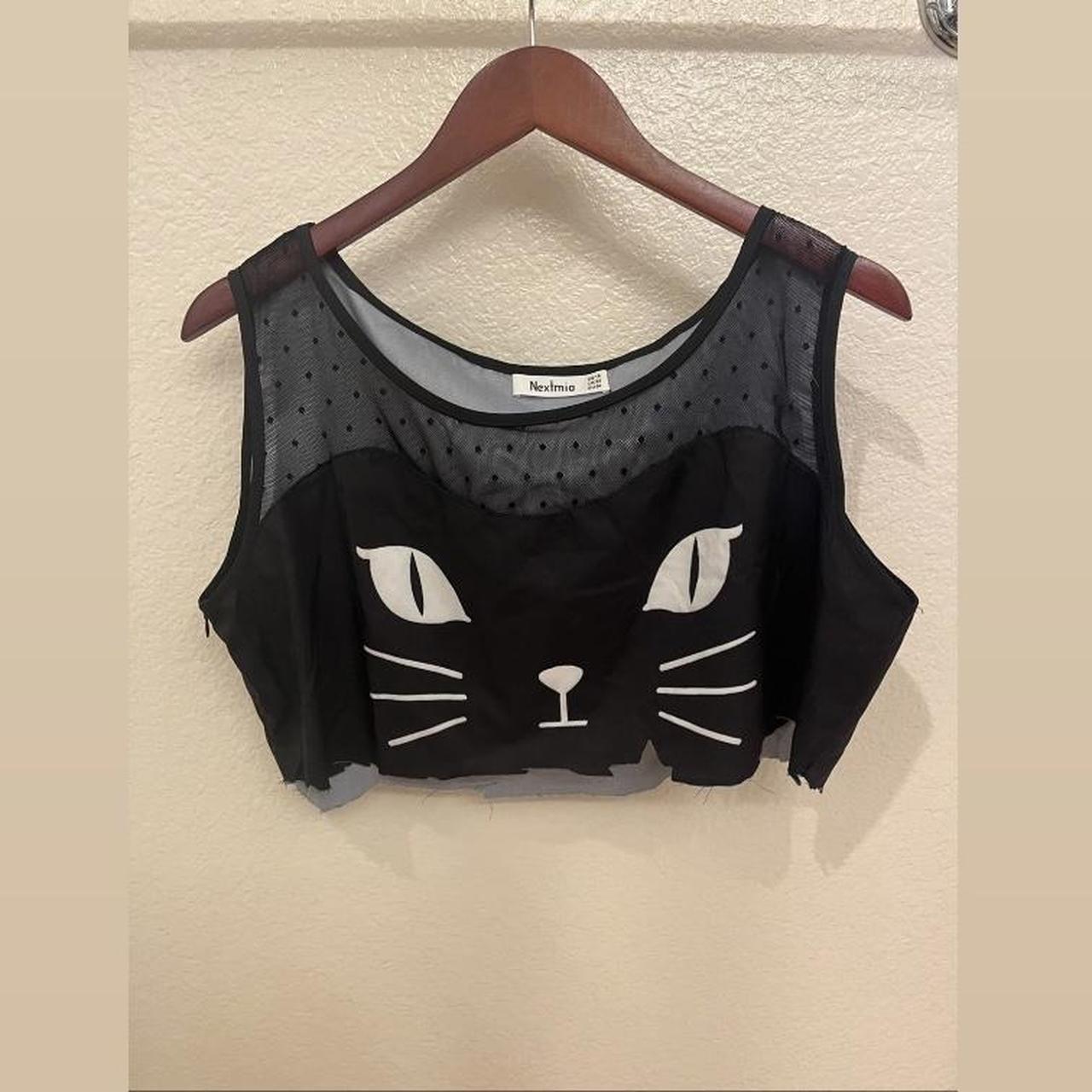 👁‍🗨DIY Lacey Black Cat Crop Top🐈‍⬛ 💫plus size friendly!... - Depop
