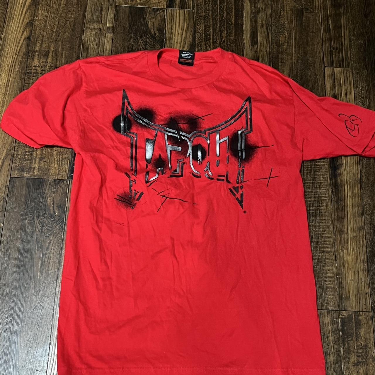 Red tap out shirt Got a cool design Send offers... - Depop