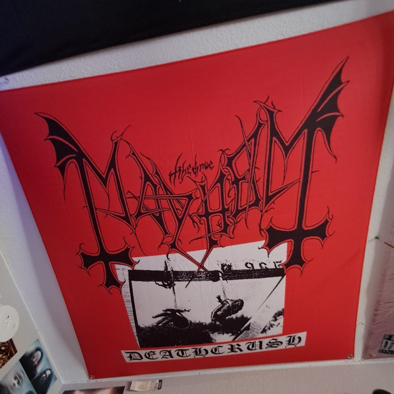 Mayhem dearhcrush album cover 4x4 tapestry #mayhem... - Depop