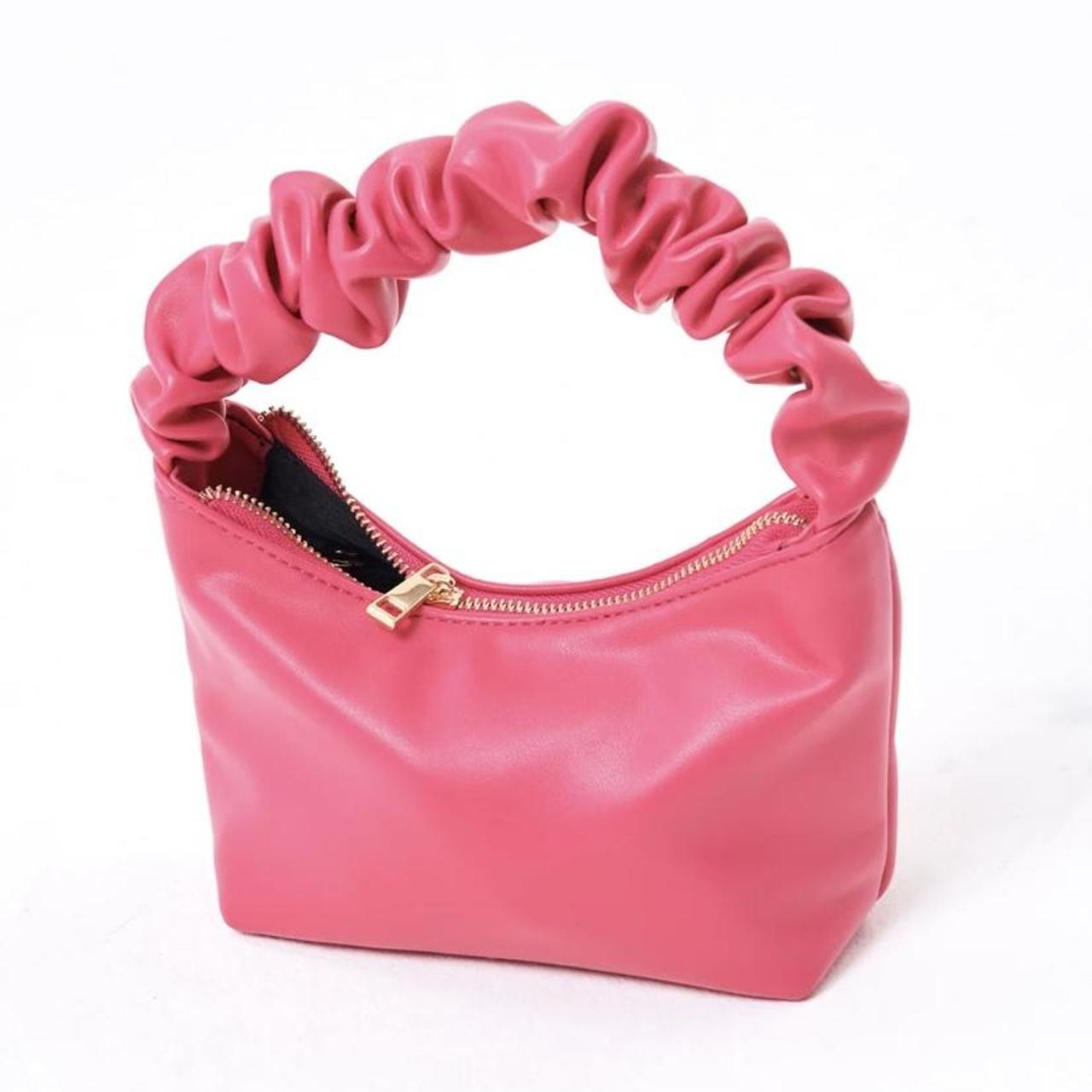 Glassons Ruched Faux Leather bag - hot pink Colour... - Depop