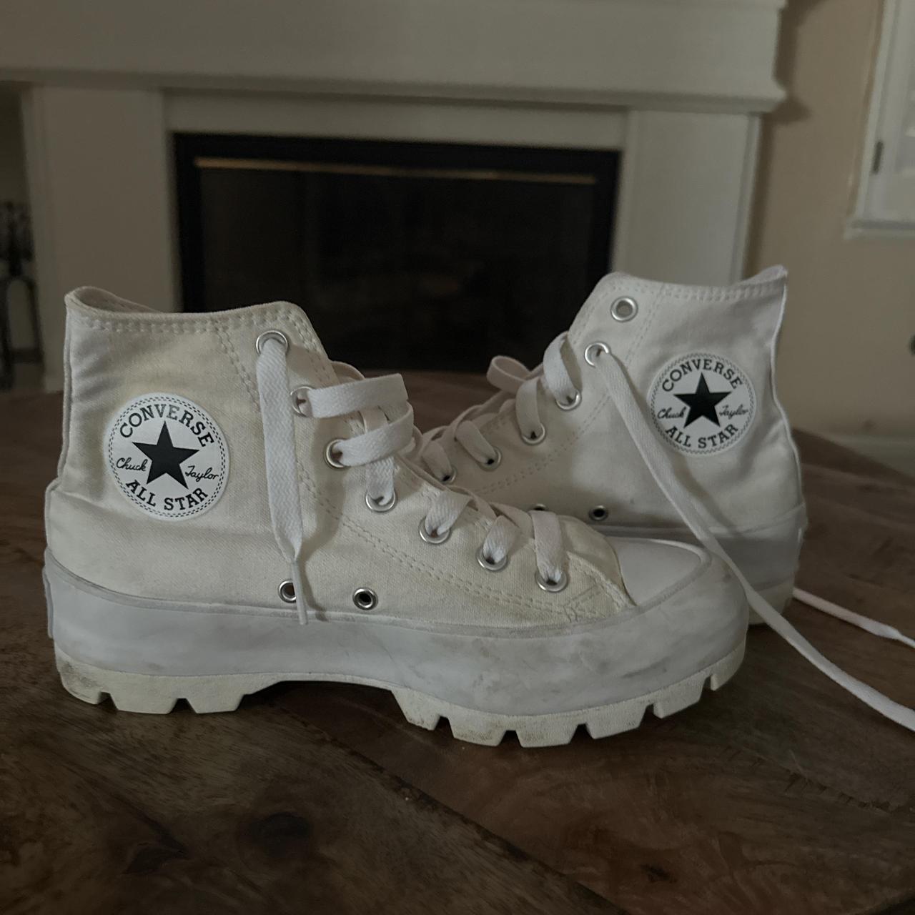White Converse platform trainers #Converse #Trainers | Depop