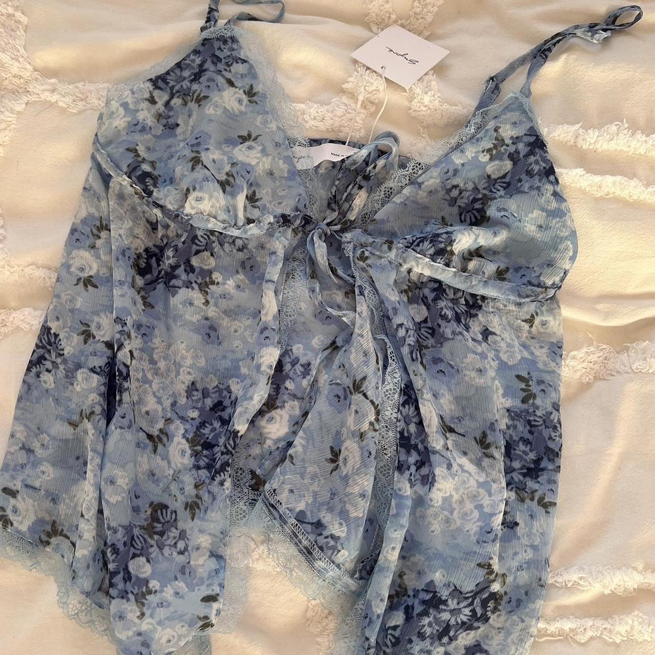 blue supre summery top brand new with tags - Depop