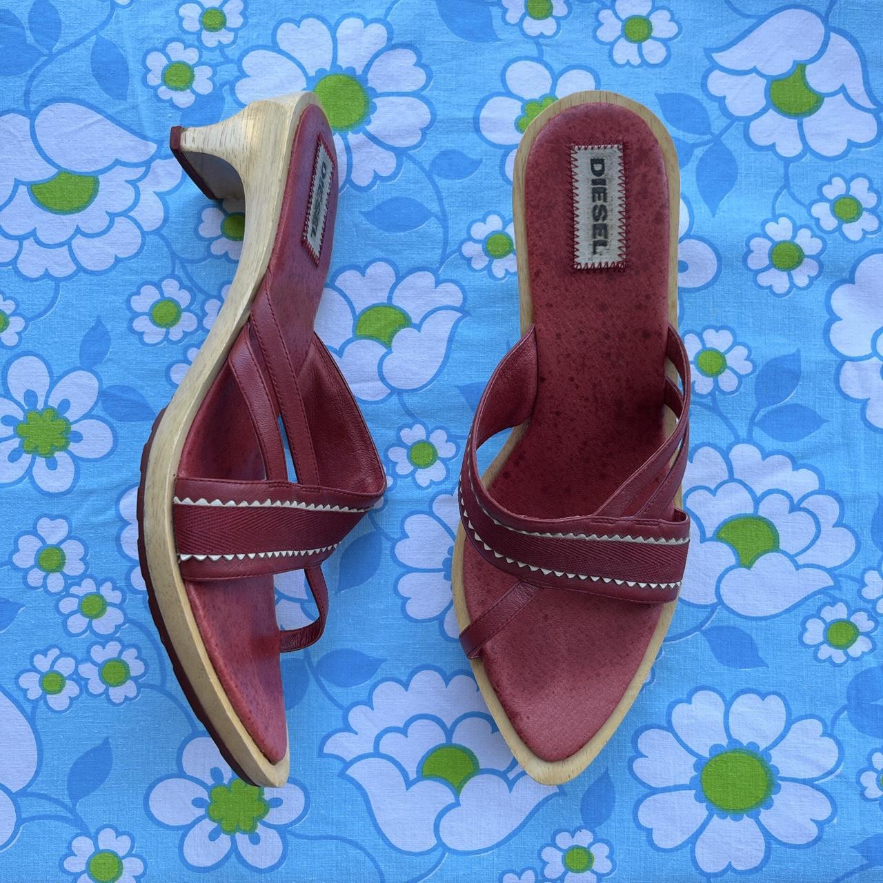 Diesel wooden clog / mule style kitten heels♥️no size... - Depop
