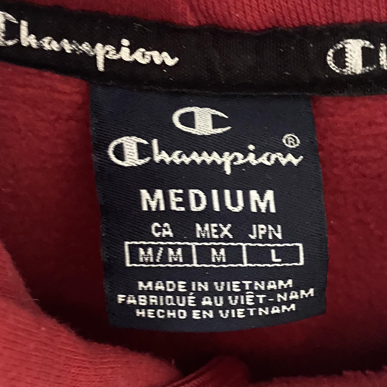 Super soft red Champion hoodie on women size large... - Depop